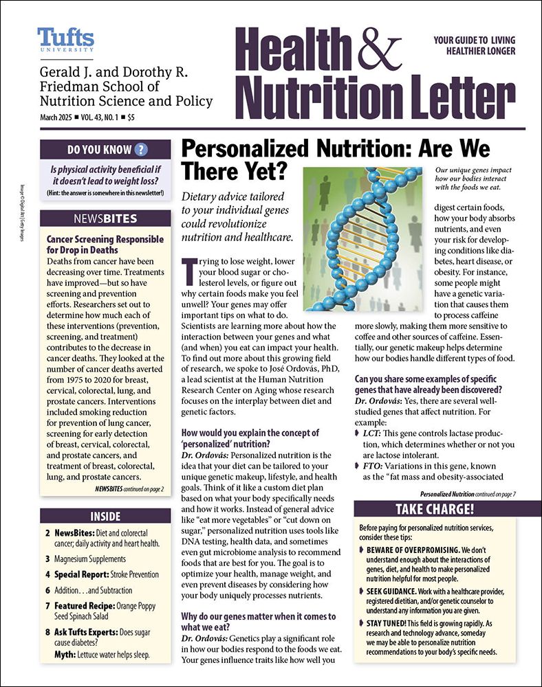 Tufts & Health Nutrition - Tufts Health & Nutrition Letter